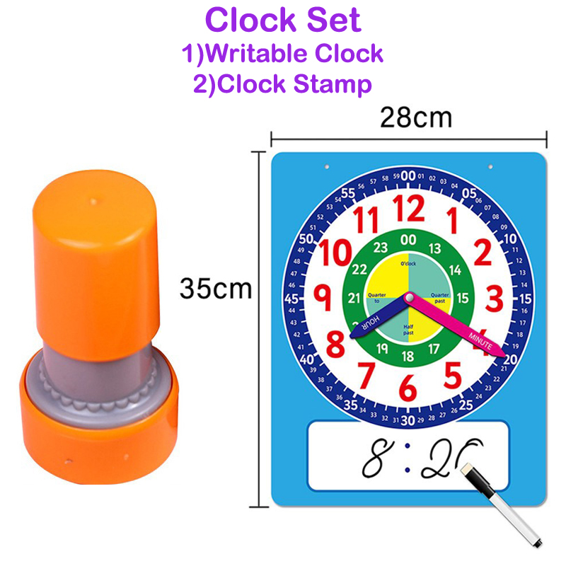 Clock Stamp Time Teaching Aids Stamps Learning Belajar Masa Jam Bahan ...