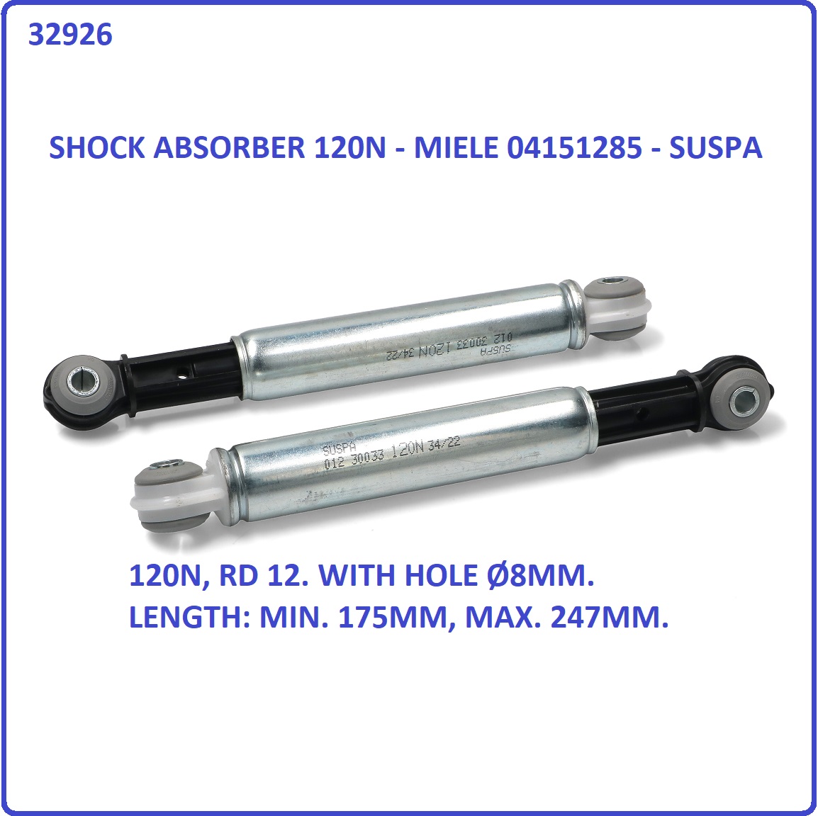 SUSPA SHOCK ABSORBER 120N (2 PCS) for MIELE washing machine and others ...