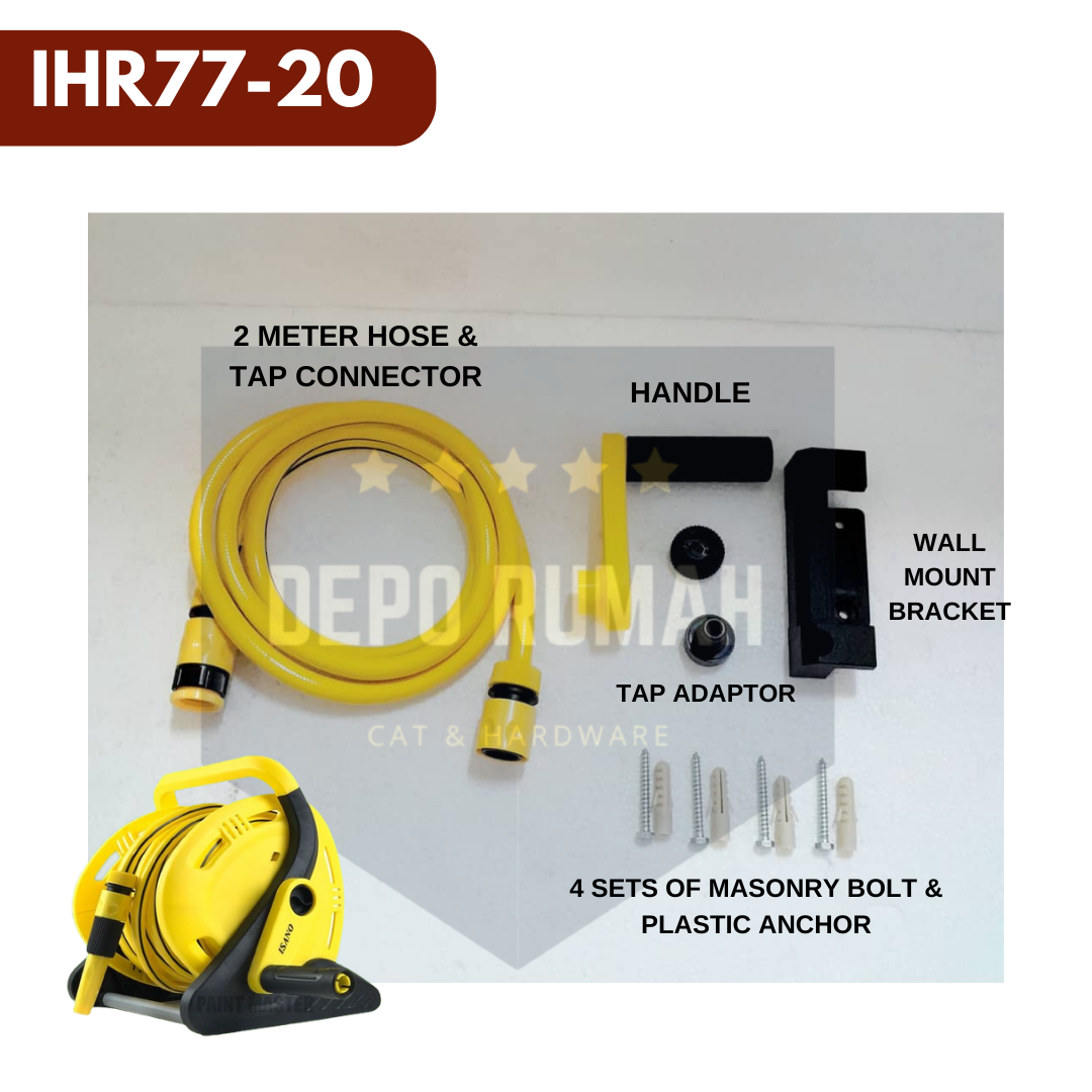 Isano IHR7720 Compact 20m Garden Hose Reel /Free Standing & Wall ...
