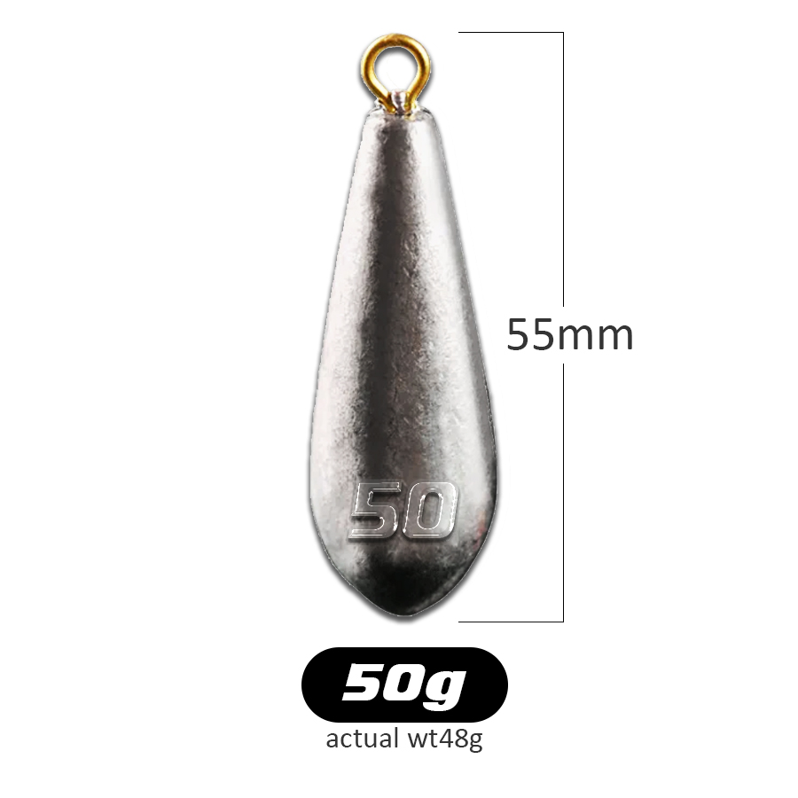 Long Drop Lead Sinker (10-70g) Batu Ladung Timah Pancing Fishing Sea ...