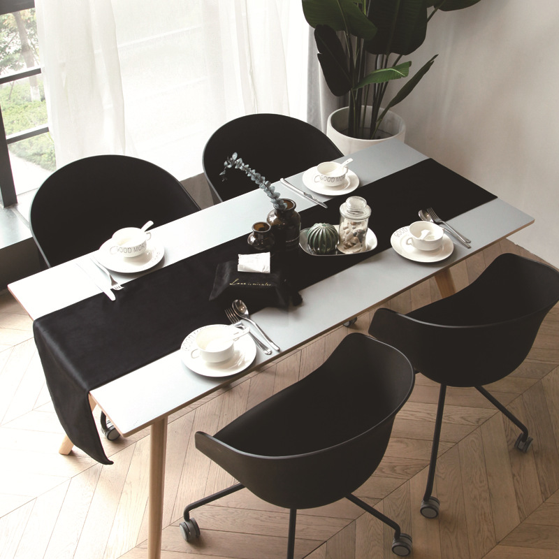 Table Runner Plain Velvet Premium Modern Muji Minimalist Alas Meja ...
