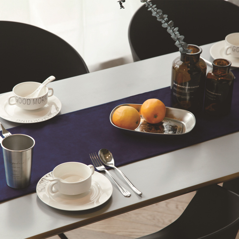 Table Runner Plain Velvet Premium Modern Muji Minimalist Alas Meja ...