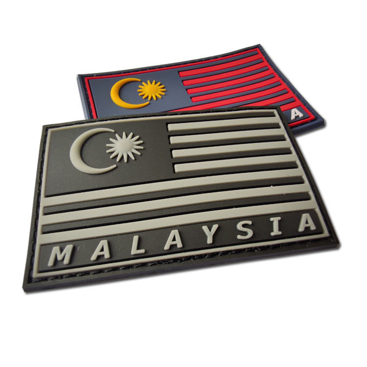 Malaysian Flag Embroidered Patches Skull Tactical Army Military Morale Patch Emblem Malaysia ...