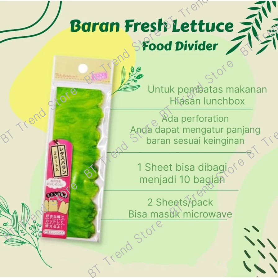 Vegetable Lettuce Leaf Silicone Silicon Silicon Partition Baran Bento ...