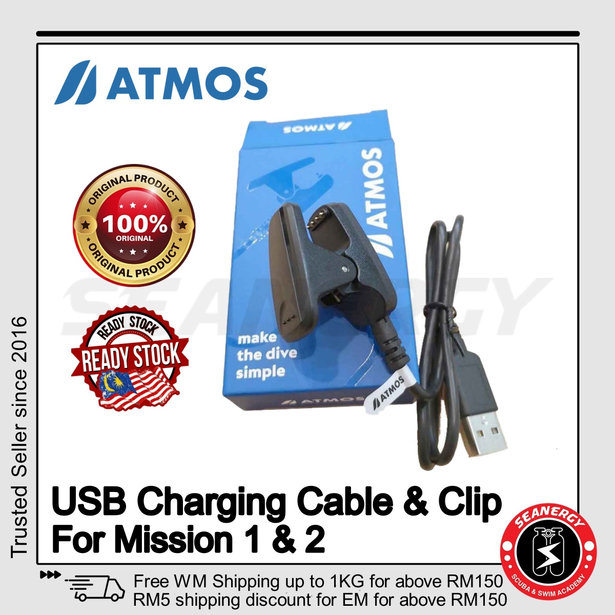 CREST CR4 CR5 CR5L ATMOS GARMIN Descent Charger Kit with USB Cable and ...