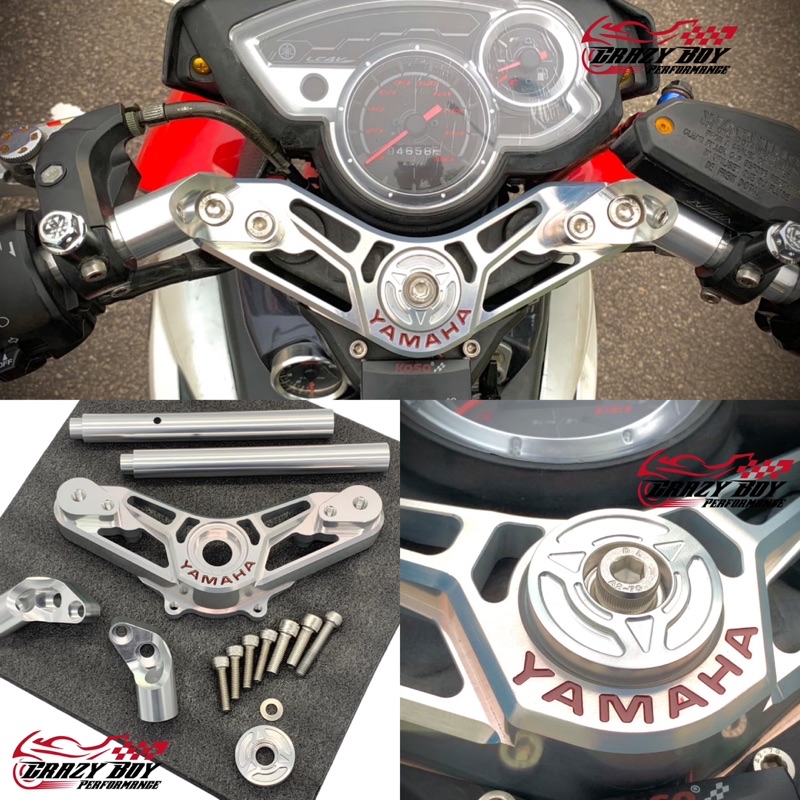 YAMAHA X1R CNC ALLOY HANDLE BAR CROWN SET HANDLE BAR X1R CNC【SILVER ...