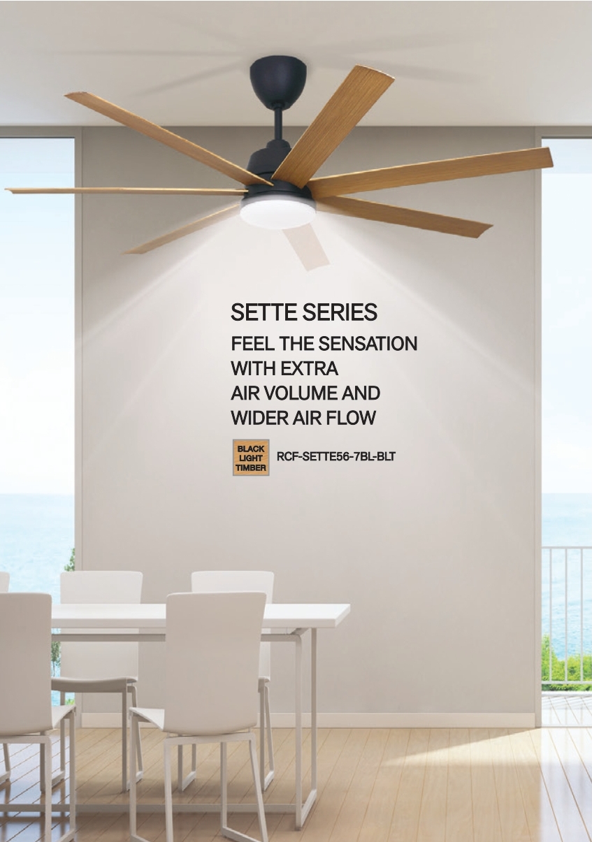 SYK Free Shipping Rubine Ceiling Fan Light Sette Series 56 Inch DC ...