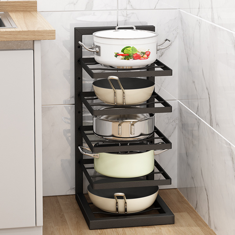 C-MALL Adjustable Pot Rack Kitchen Pot Rack Under Sink Rack Stainless ...