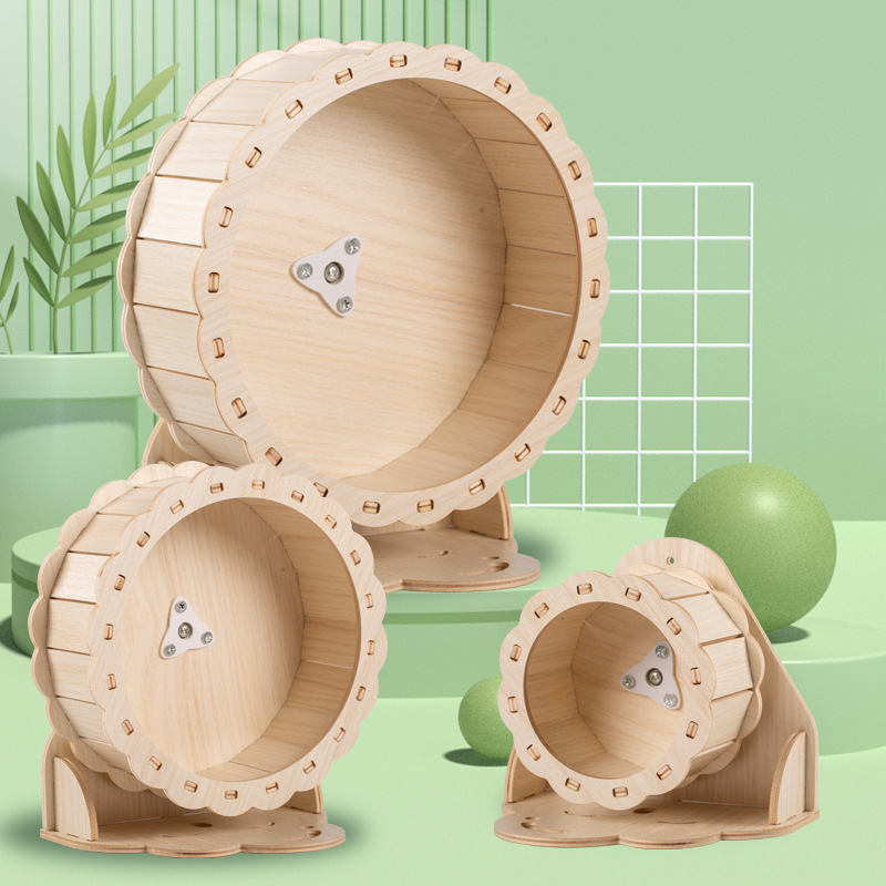 Hamster Small Pets Wooden Running Wheel Hamster Exercise Sports Roller ...