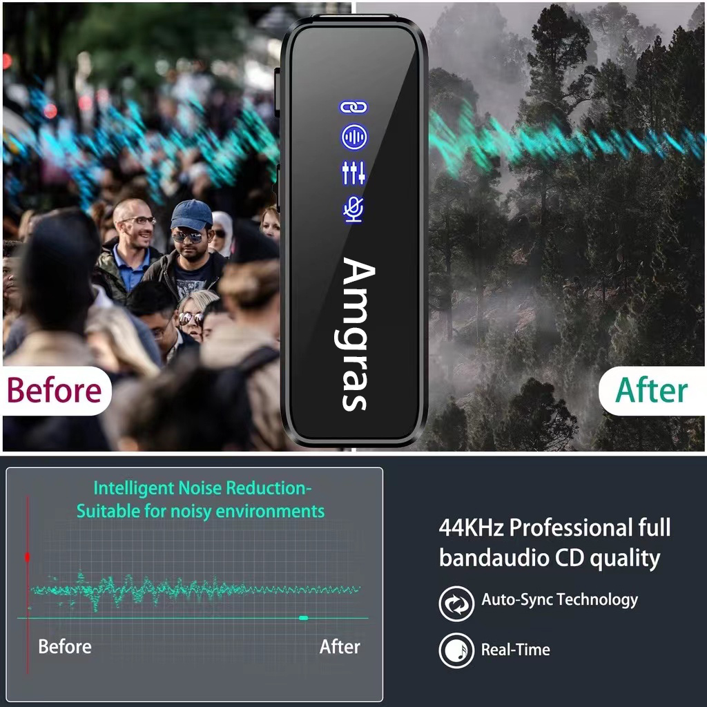 Amgras SoundMeta III Pro ANC Wireless Lavalier Microphone With ANC ...