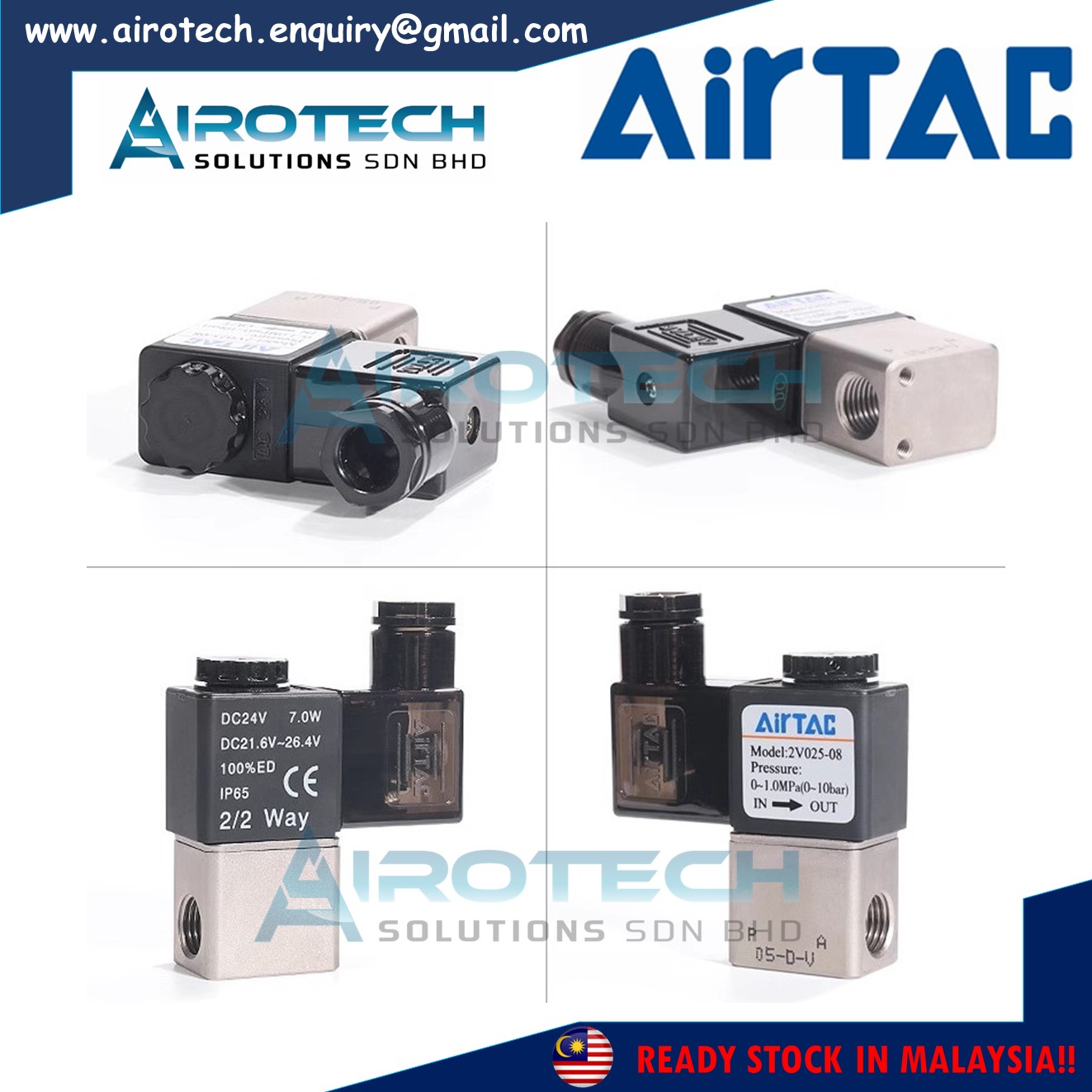 AirTAC Fluid Control Valve (2/2way) 2V Series Direct-acting and ...