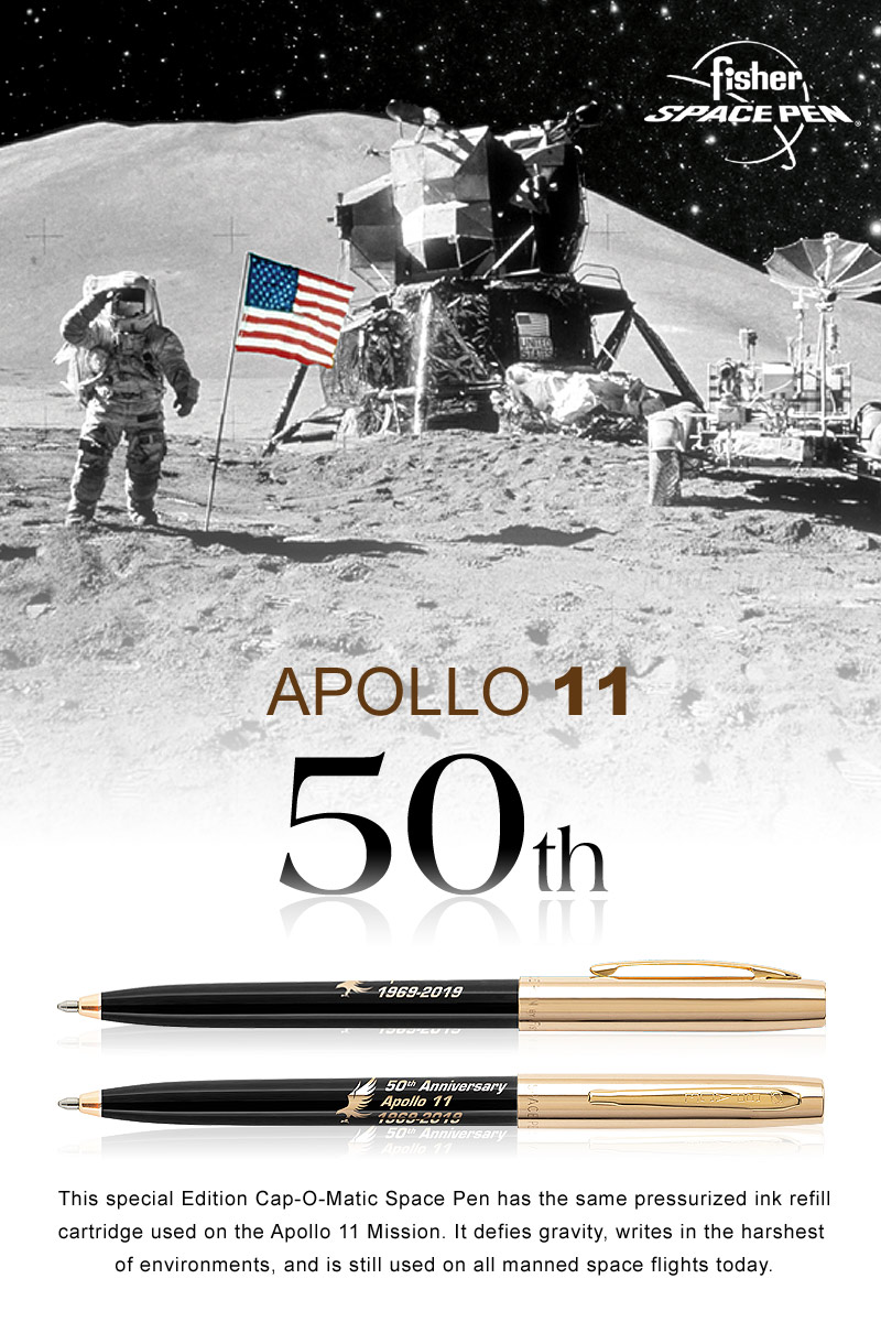 🥇 🇺🇸 USA | Fisher Space Pen | Apollo 11 50th Anniversary Special Gold ...