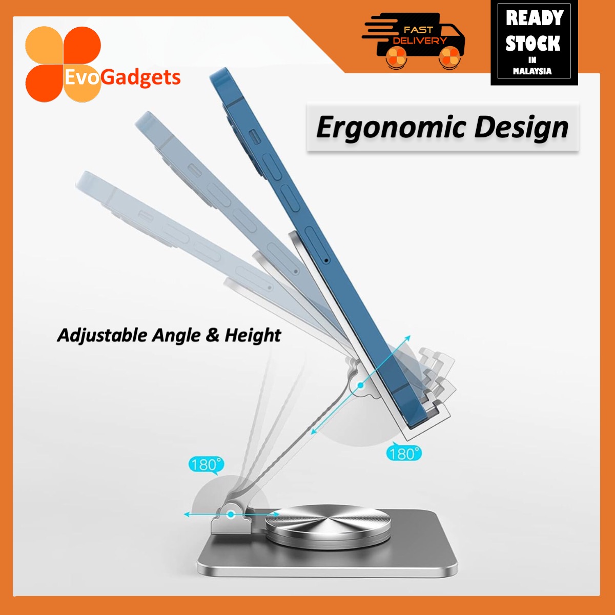 EvoGadgets | 360-Degree Rotatable Ergonomic Aluminum Phone Stand ...
