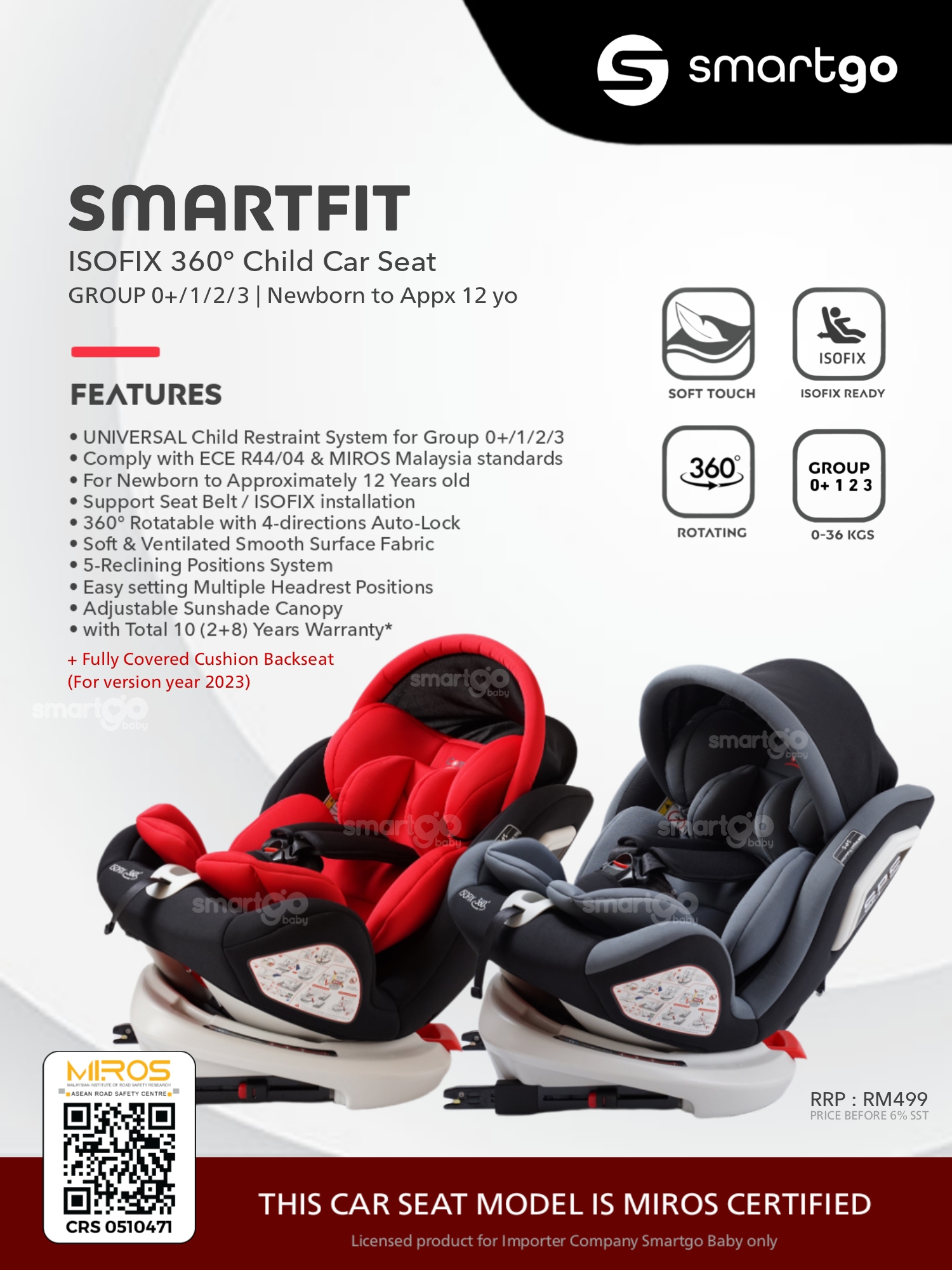 ‼️10 YRS WARRANTY‼️𝗡𝗲𝘄𝗯𝗼𝗿𝗻-𝟭𝟮 𝗬𝗿𝘀 𝗢𝗹𝗱💝SMARTGO 360° ISOFIX CAR SEAT | Shopee Malaysia