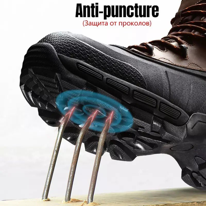 Men's Safety Boots shoes Kasut besi Oil Resistant Protector Military ...