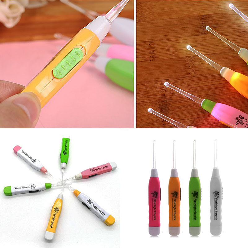 𝗕𝗨𝗜𝗟𝗧 𝗜𝗡 𝗟𝗘𝗗 》Flashlight Safety Ear Pick Earwax Remover Luminous ...