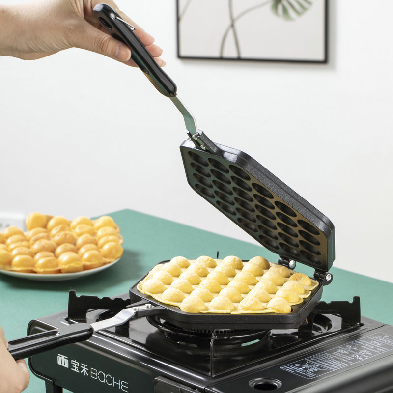 JUNGLEMAN Non Stick Pan Egg Waffle Pan Camping Bubble Waffle Maker ...