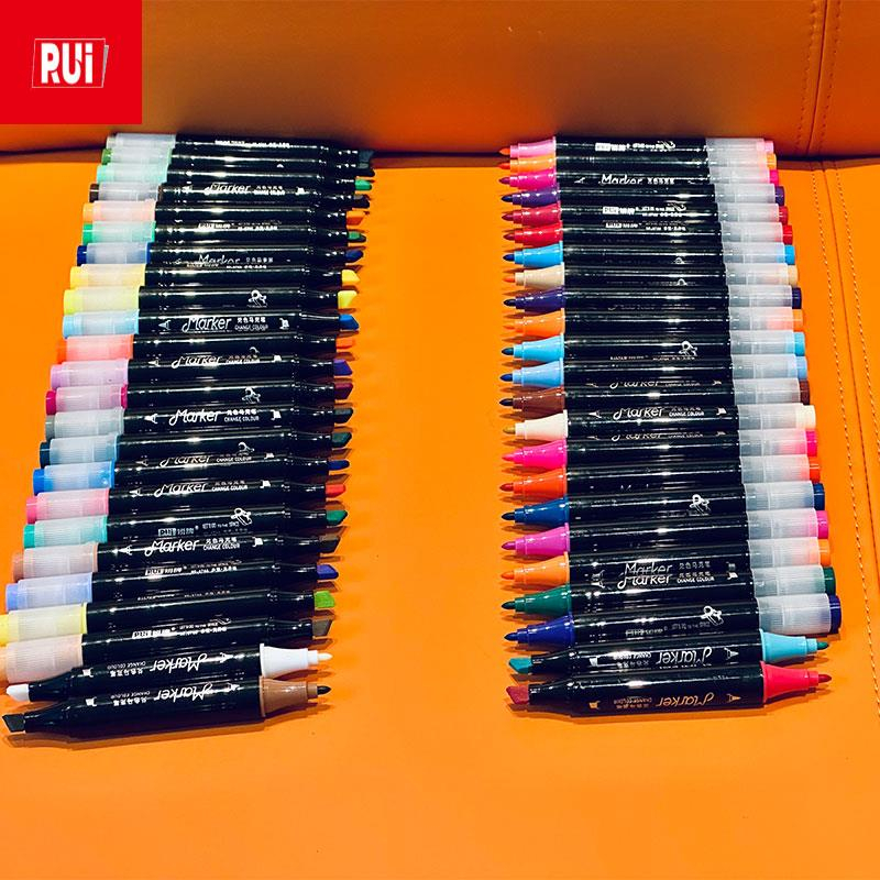 Colour Marker Pen 12 24 36 48 60 Colour Art Twin Tip Marker Flat Pen ...