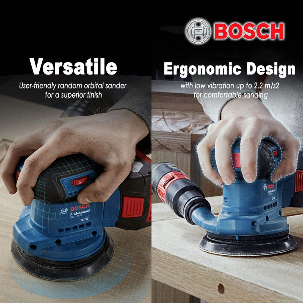 BOSCH GEX 185-LI Cordless Professional Random Orbit Sander GEX 185 GEX185 Brushless Motor With ...