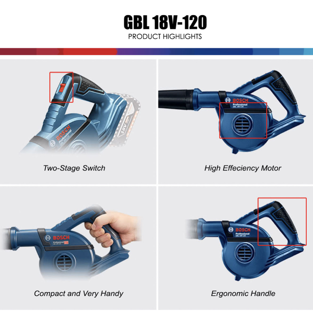 BOSCH GBL18V-120 18V Cordless Blower With Dust Extraction Mesin Peniup Angin 博世充电式鼓风机 GBL 18V ...