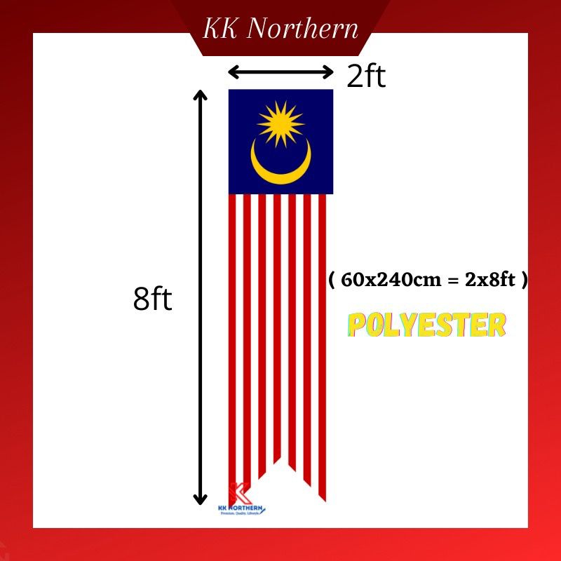Jalur Gemilang Bendera Malaysia Flag (Polyester) 1x2, 2x4, 3x4, 2x8 ...