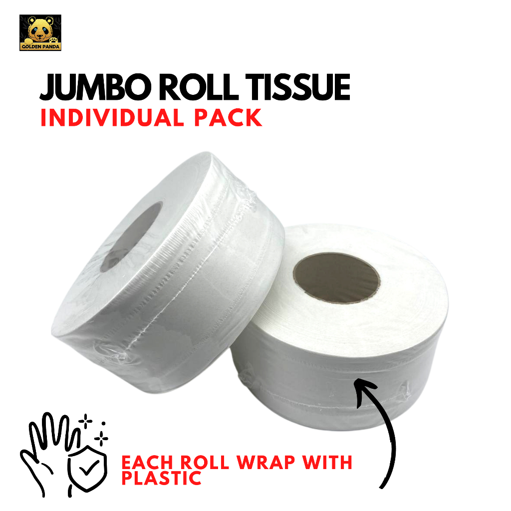 Jumbo Roll Toilet Tissue (JRT) 2ply Individual Pack big roll 200's – 1 ...