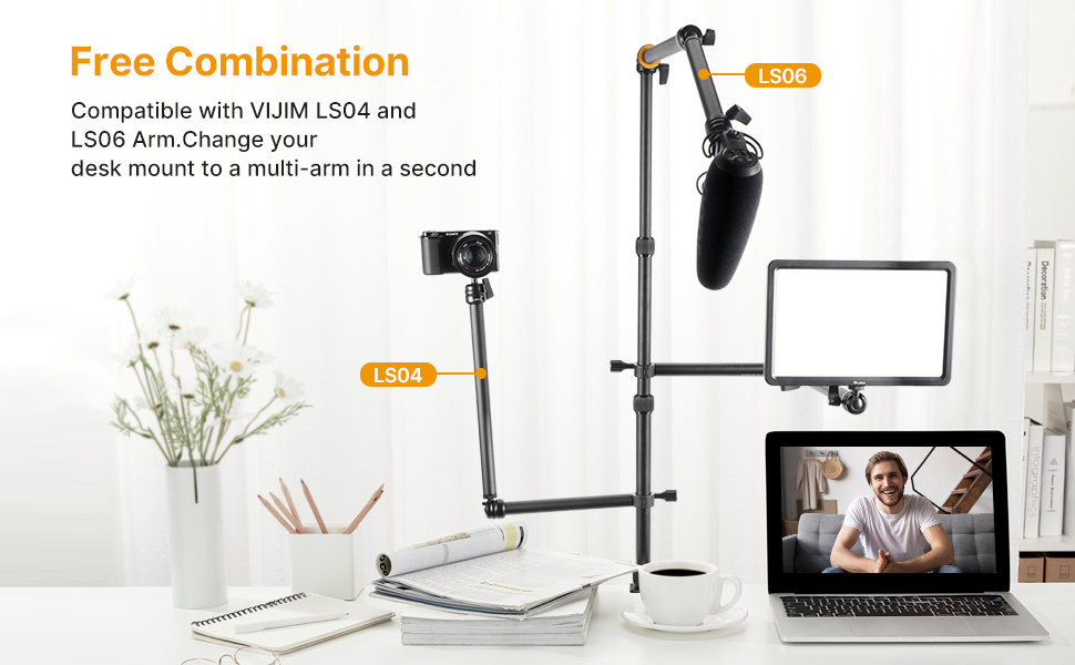 Ulanzi VIJIM LS11 Camera Mount Desk Stand With Auxiliary Holding Arm ...