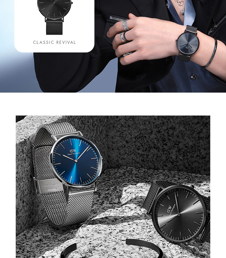 Daniel Wellington Classic Bracelet Black / Grey - Unisex Bracelet for ...