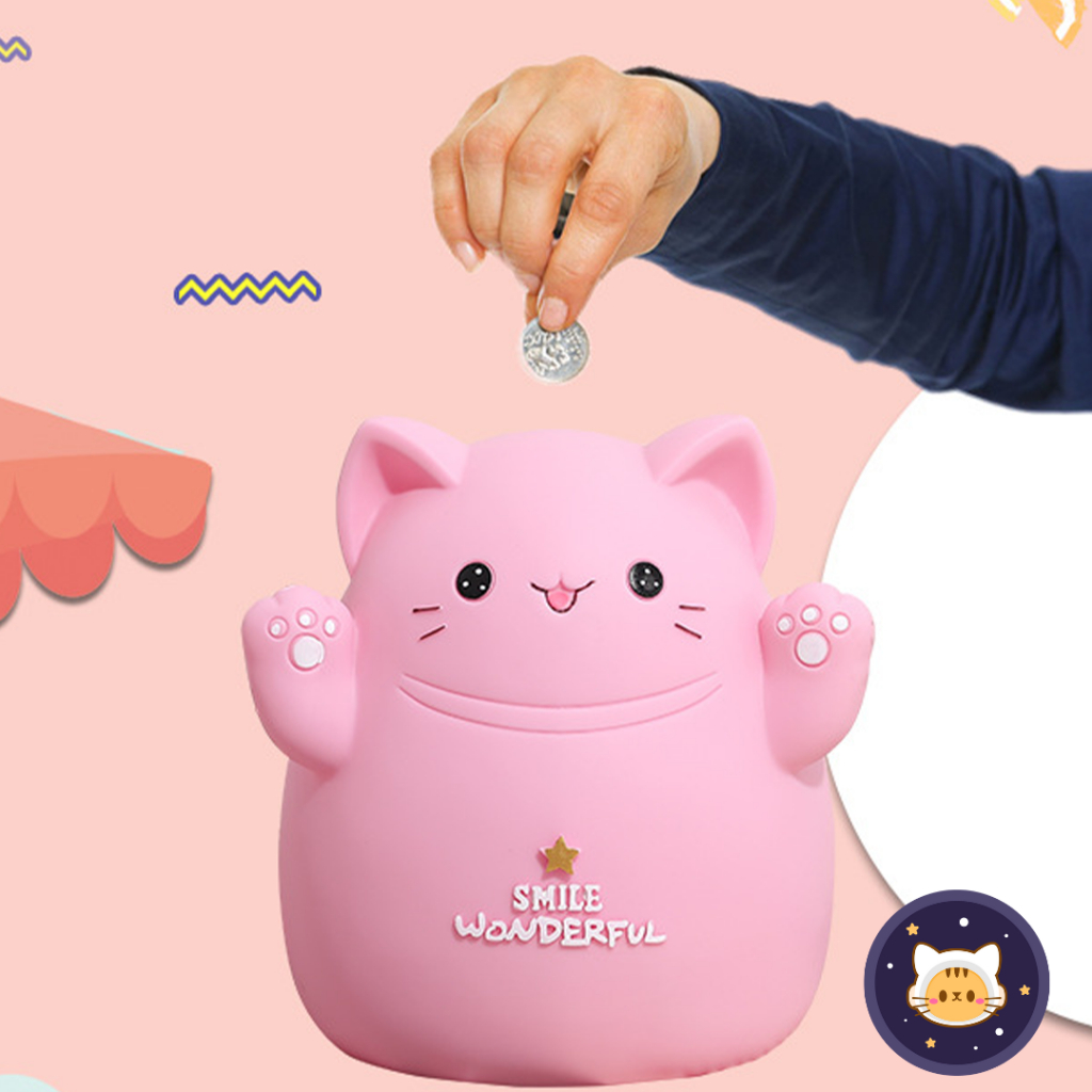 OYEN PLANET Tabung Duit Besar Kucing Piggy Bank Celengan Big Cat Coin ...