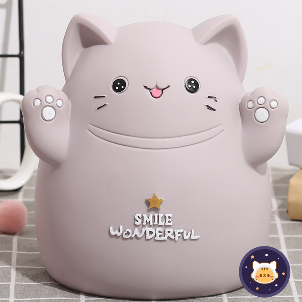 OYEN PLANET Tabung Duit Besar Kucing Piggy Bank Celengan Big Cat Coin ...