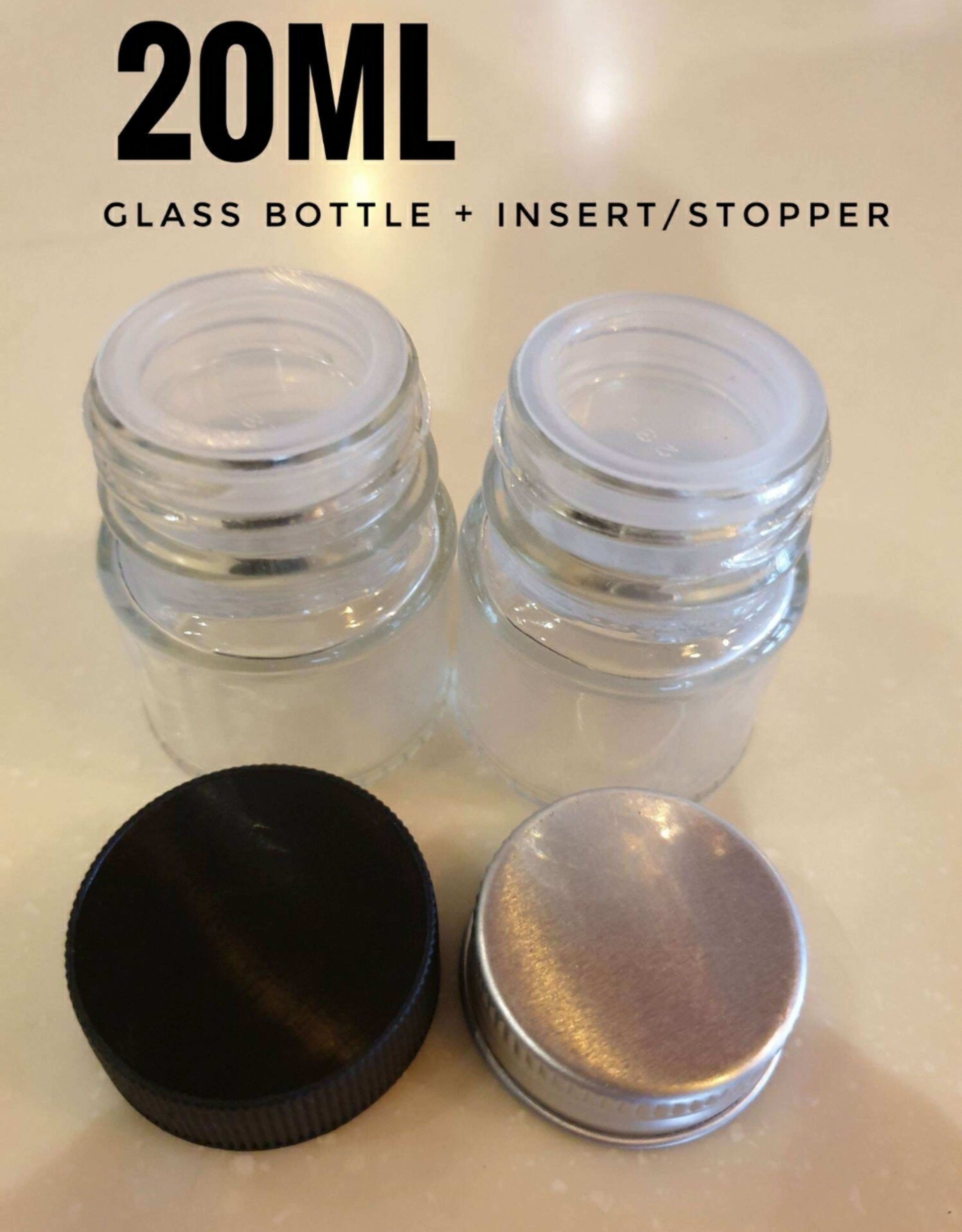 20ml/40ml Premium Quality Clear Glass Bottle with insert/ stopper ...