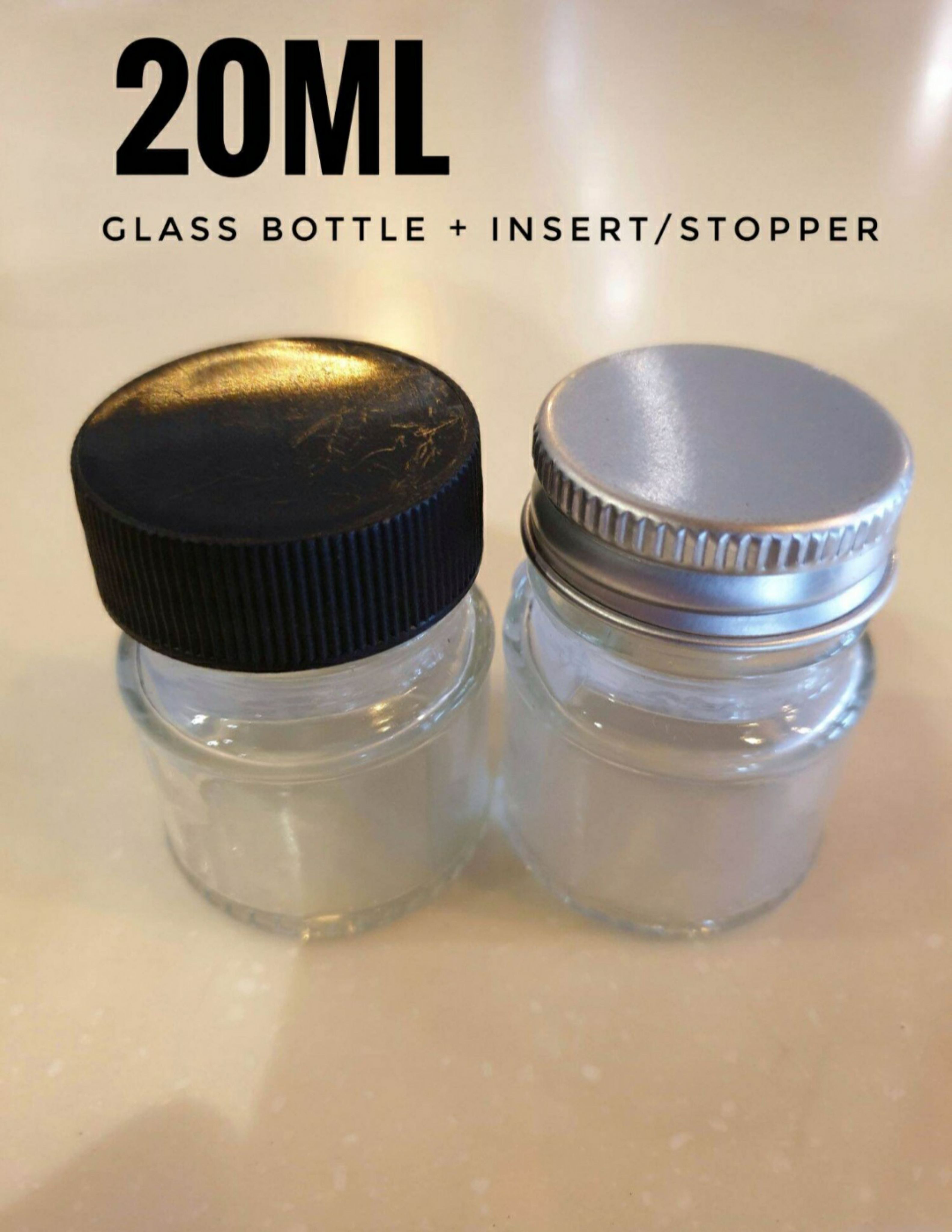 20ml/40ml Premium Quality Clear Glass Bottle with insert/ stopper ...
