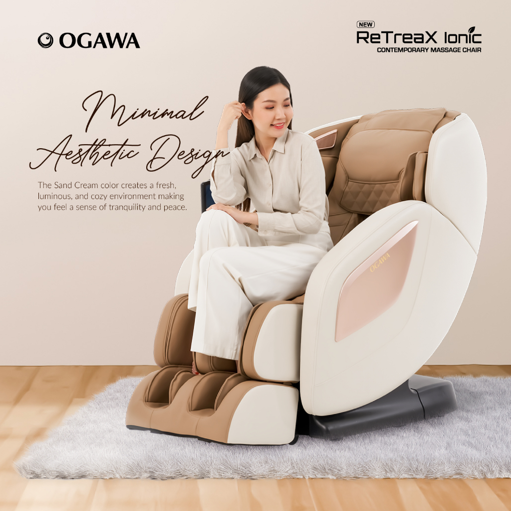 Ogawa RetreaX Ionic Contemporary Massage Chair [Get Bellax + Turborevive + Massage Chair Cover ...