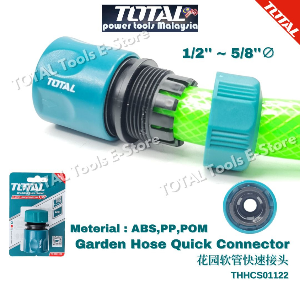 TOTAL Gardening Hose Quick Connector for 5/8'', 1/2" Garden Hose ...