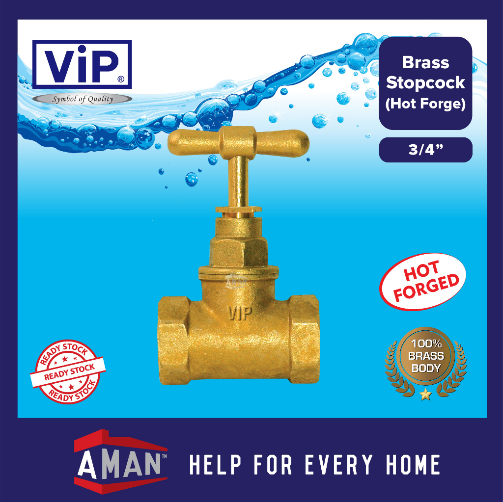 ViP Brass Stopcock Stop Cock Water Fitting Piping Connector Water Gate ...