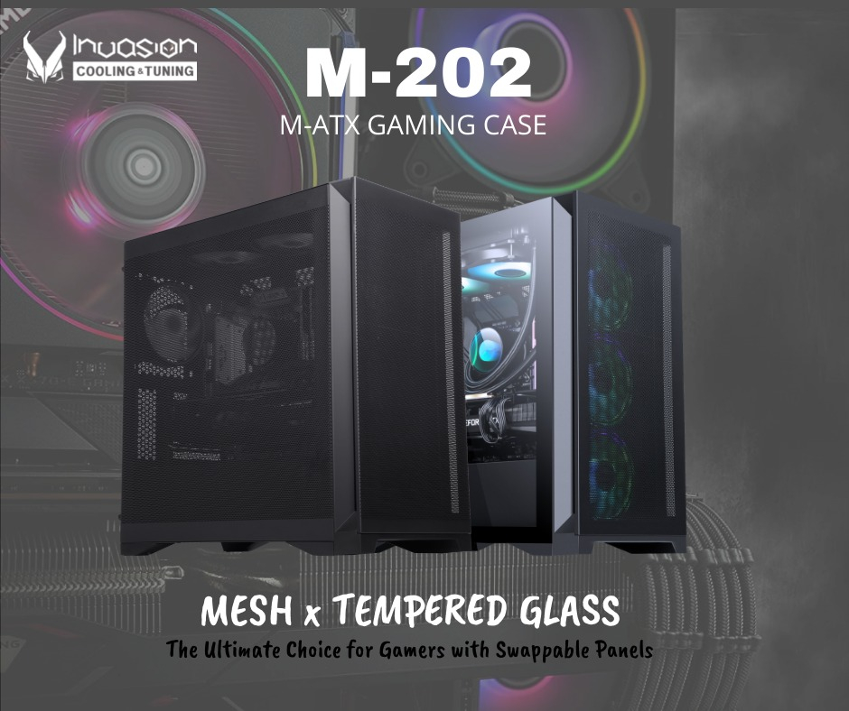 Invasion M-ATX Mini-Tower Case - M-102/M202 (Black/White) | Shopee Malaysia