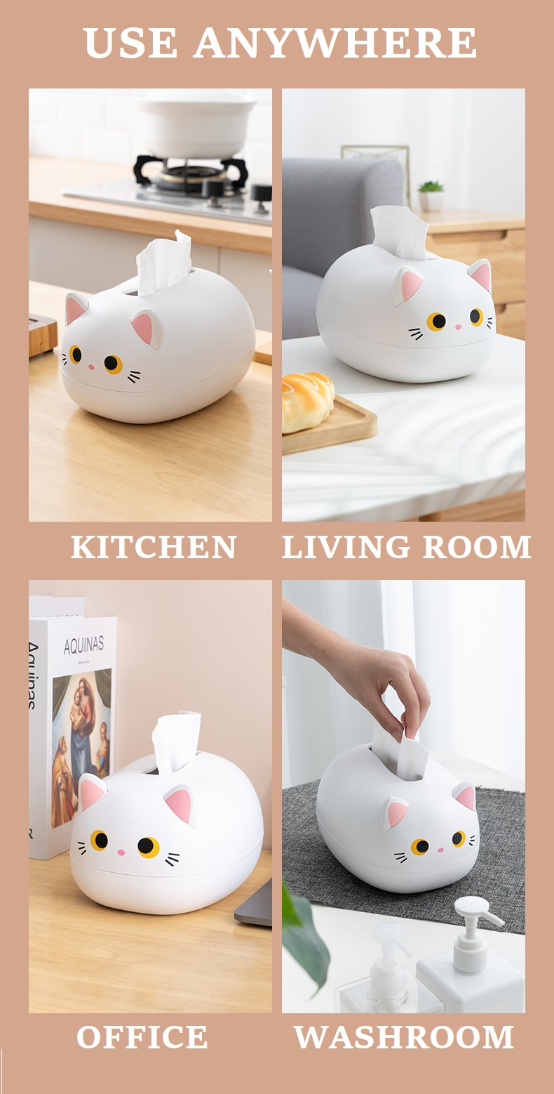 Tissue Box Storage Box Toothpick Cute Kitty Decoration Cat Kucing ...