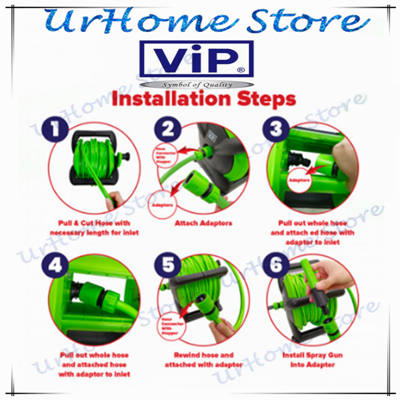 ViP Stackable Garden Hose Reel Set 20Meter 15Meter with wall mounting ...