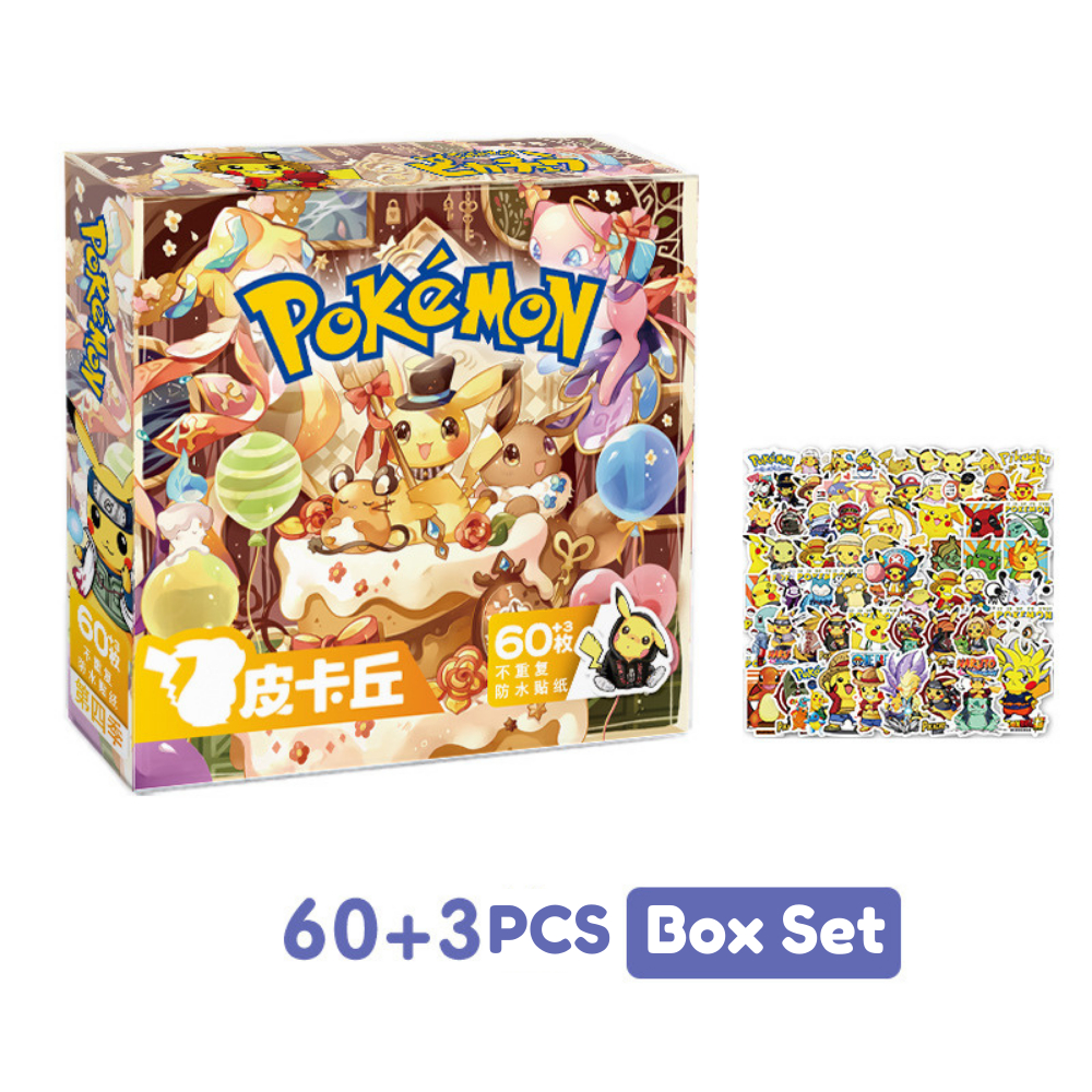 ToyTales 🍭 POKEMON STICKER Set [63pcs] 🍭 Pikachu Stickers For Kids ...