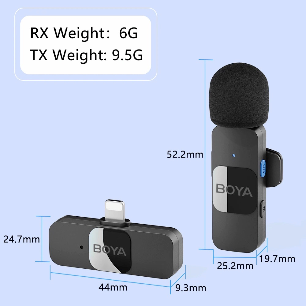 BOYA BY-V Wireless Lavalier Microphone V1 V2 V10 V20 Lapel Vlog Mic for Mobile Phone Smartphone ...