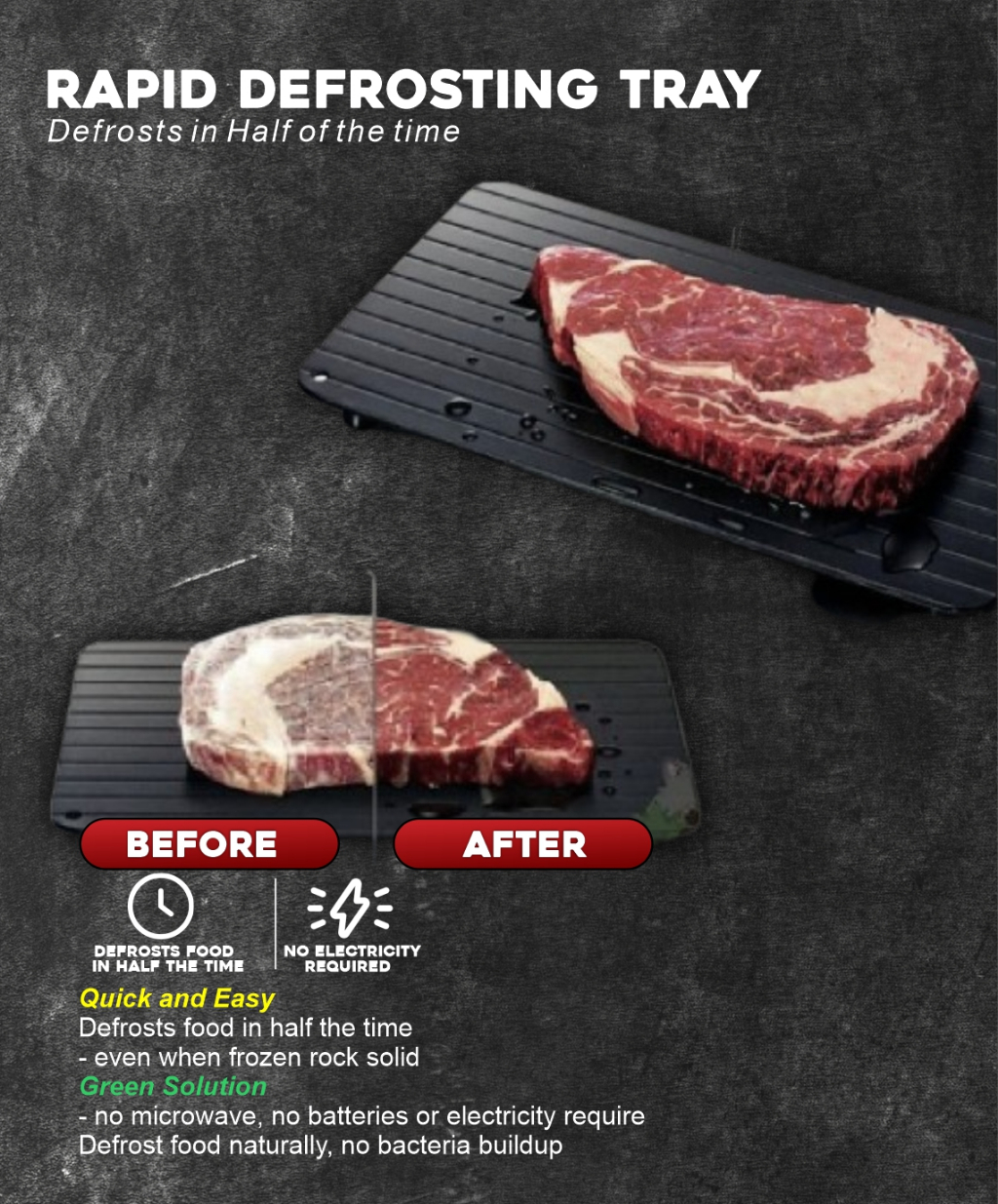 [READY STOCK] Kitchen Fast Defrosting Tray Frozen Food Meat Quick ...