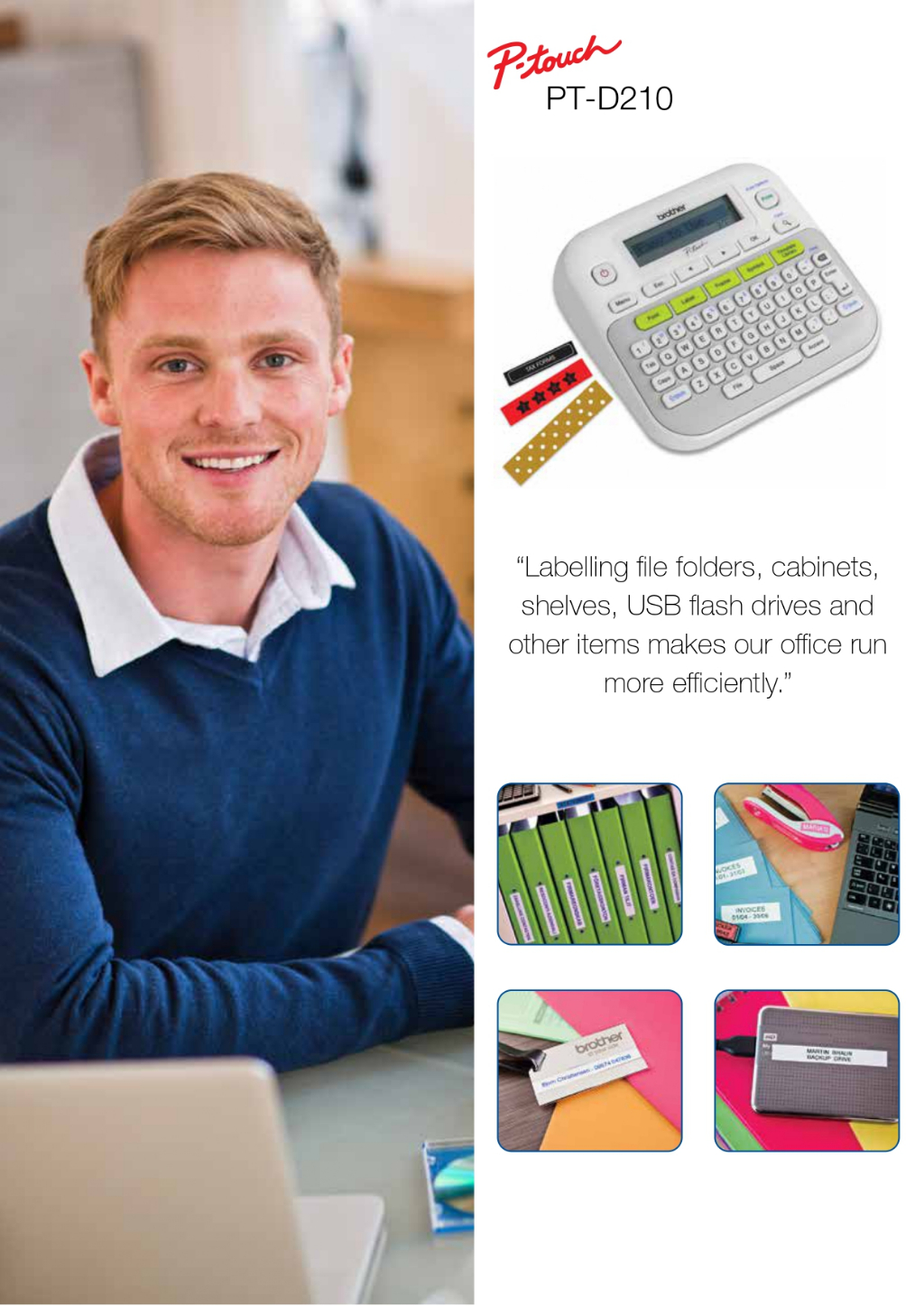 Brother P-Touch PT-D210 Desktop Label Printer for Home Use - Print Up ...