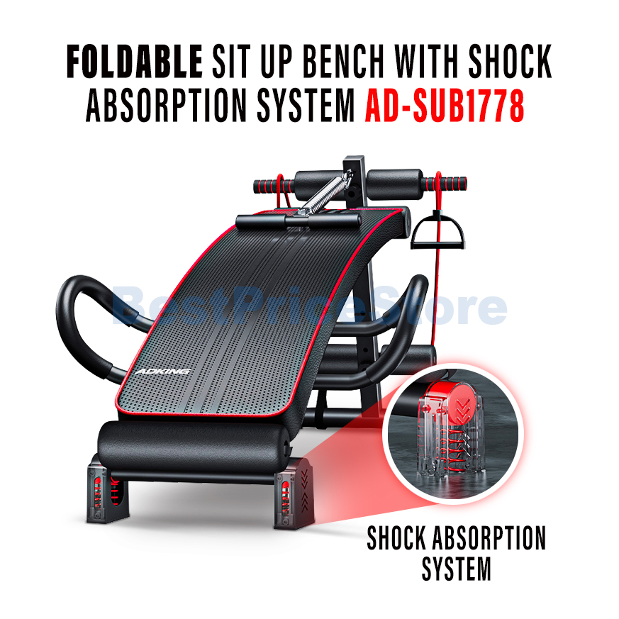 BPS Upgrade FOLDABLE Sit Up Bench Chair Six Packs Abdominal Equipment ...