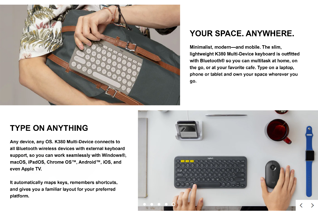LOGITECH K380 Multi-Device Wireless Keyboard with Bluetooth Connect ...