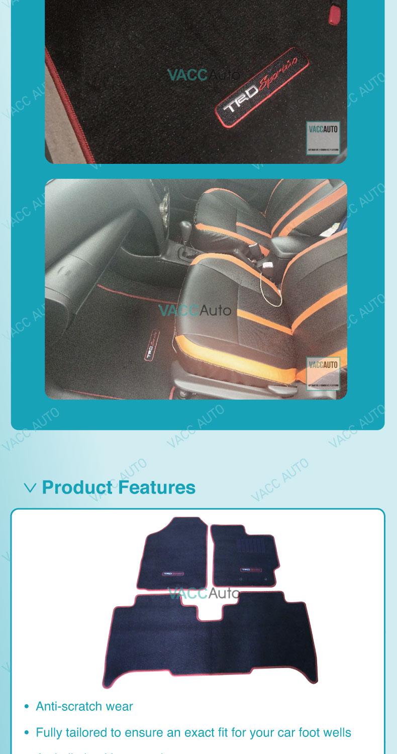 [Original] Toyota Vios (2nd Gen) TRD Sportivo Floor Carpet Red Line ...