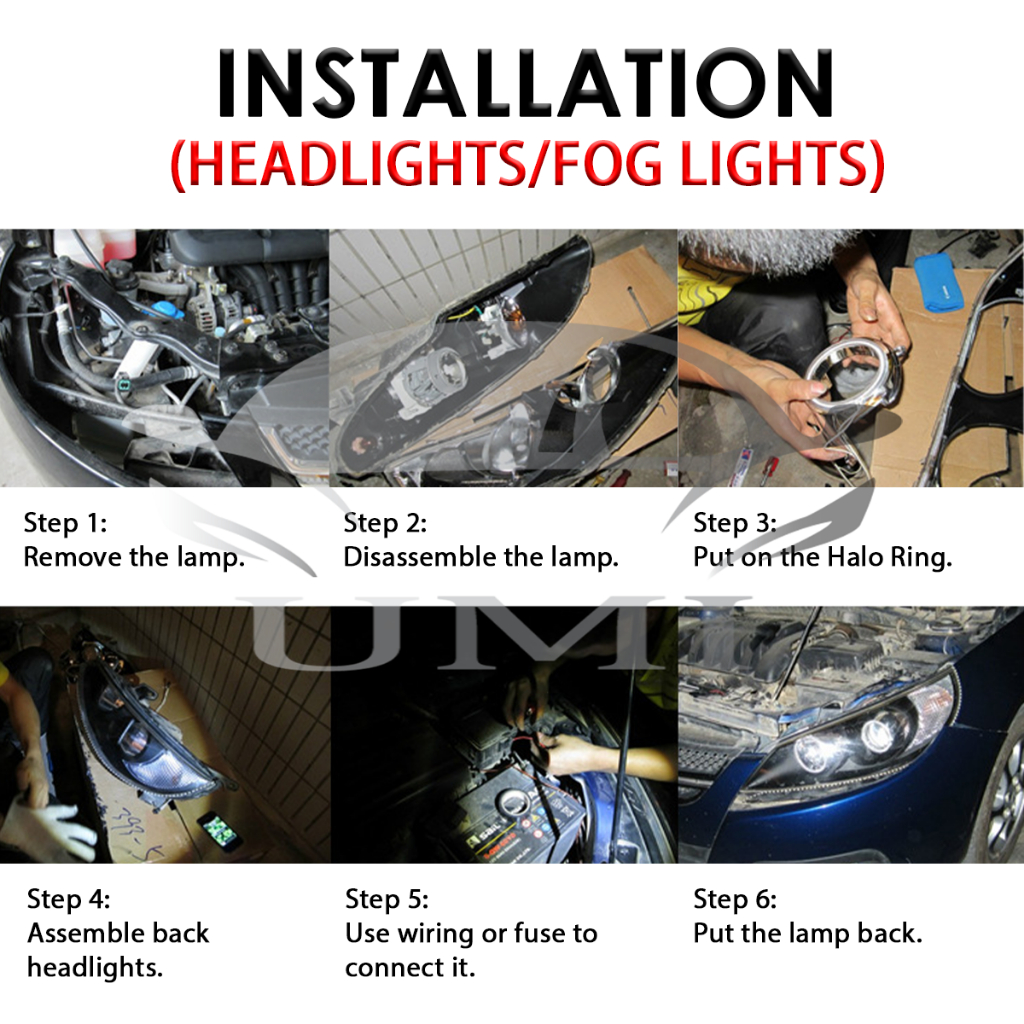 1 Pc Angel Light 12V COB Halo Ring Circle 60-120MM Car Lights Fog Lamp ...