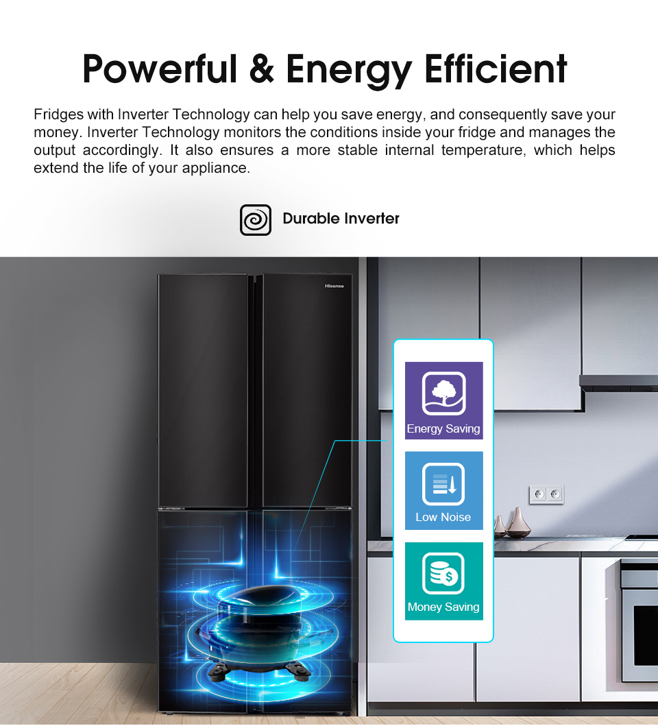 HISENSE 4 Door 520L Inverter Refrigerator ( RQ515N4AB1 ) | Shopee Malaysia