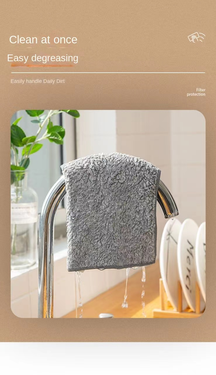 [NEW]Kitchen Rag Bamboo Charcoal Fiber Cleaning Cloth Napery Dish Towel ...