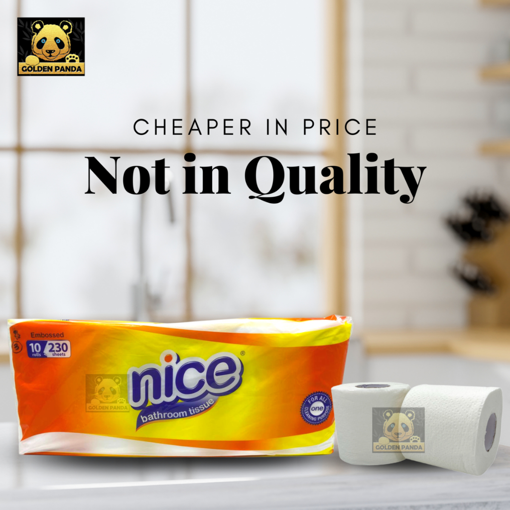 NICE Toilet Tissue Roll 2 Ply / 230 Sheets 100% virgin Pulp – 10 Rolls ...