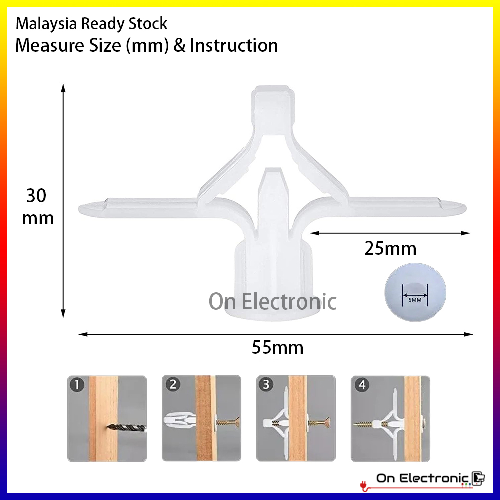 Heavy Duty Nylon Butterfly Wall Plug for Hollow Partition Wall Ceiling ...